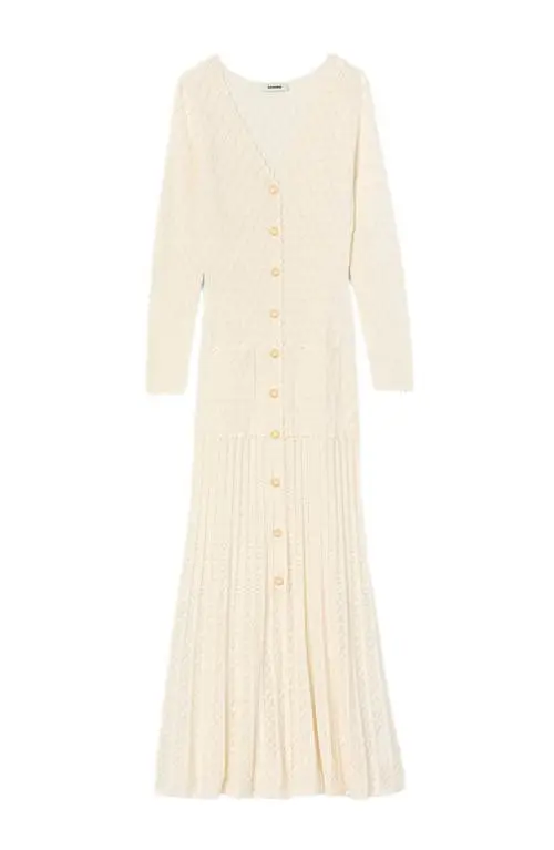 Sandro Decorative Knit Maxi Dress - Ecru
