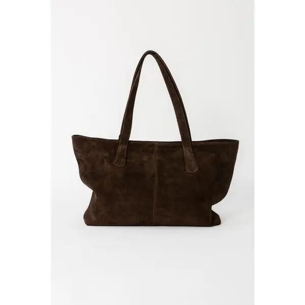 TAH Margot Carryall Tote - Chocolate Suede