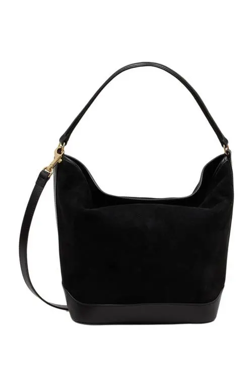 Sandro Soft Suede Shopping Bag - Black