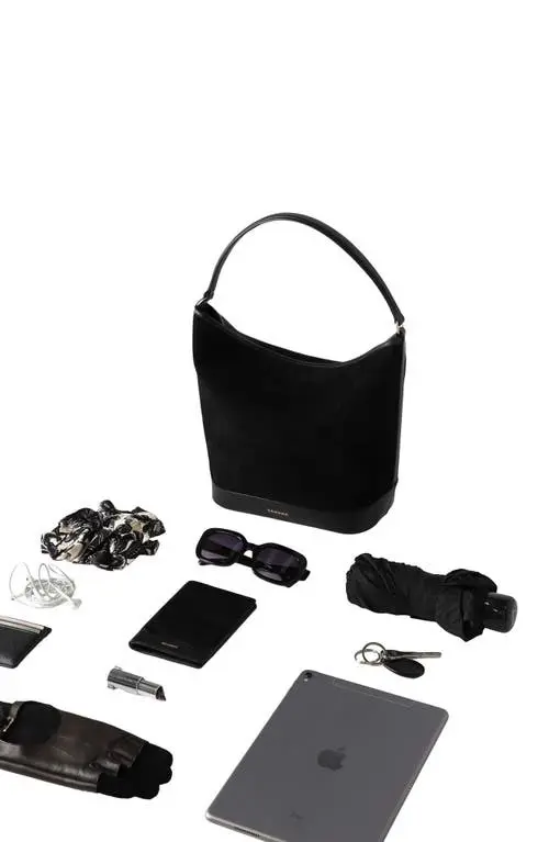 Sandro Soft Suede Shopping Bag - Black