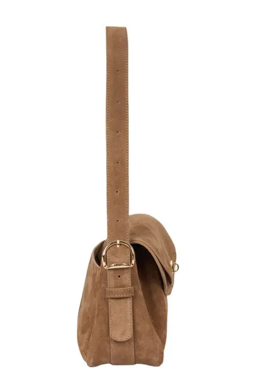 Sandro Le Mambo Suede Leather Bag - Beige