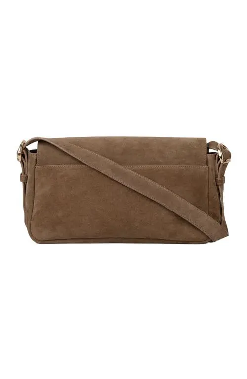 Sandro Le Mambo Suede Leather Bag - Beige