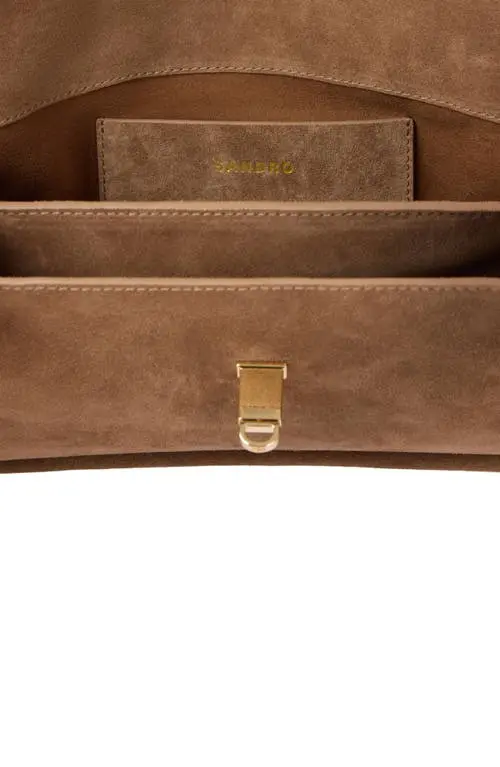 Sandro Le Mambo Suede Leather Bag - Beige