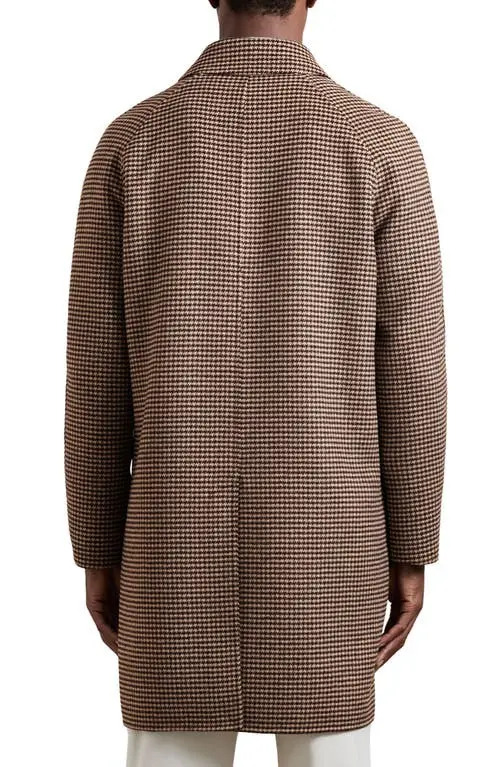 REISS Morpeth Houndstooth Wool Blend Coat