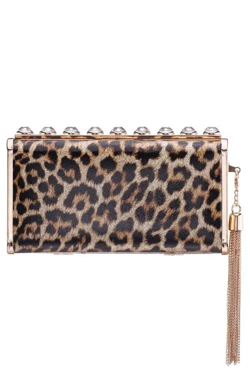 Nina Amos Crystal Clutch - Leopard