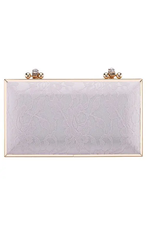 Nina Crystal Lace Clutch - Ivory