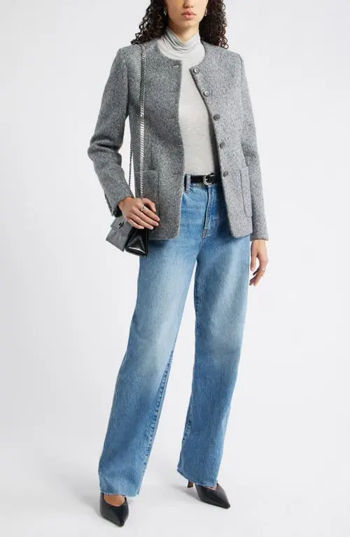 Nordstrom Textured Collarless Jacket