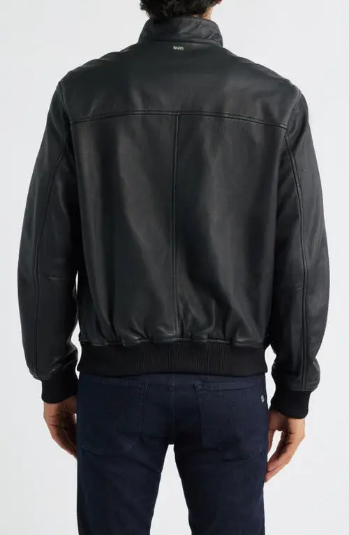 BOSS Monier Leather Zip Jacket