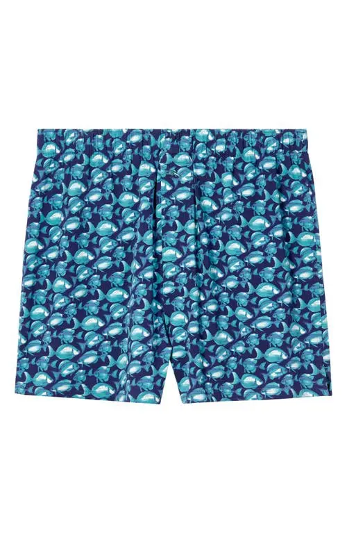 Tommy Bahama Knit Stretch Cotton Boxers - Navy/print