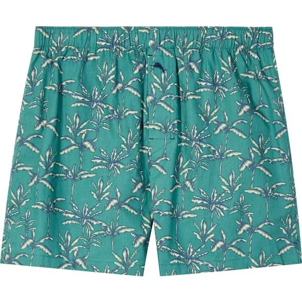 Tommy Bahama Woven Cotton Poplin Boxers - Green Print