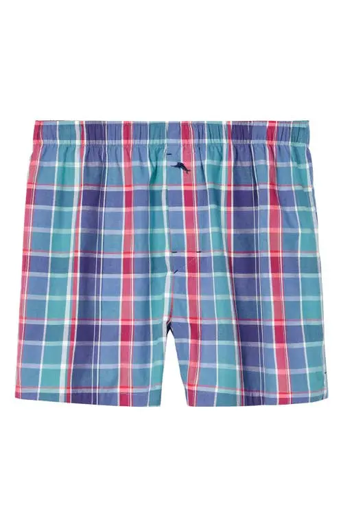 Tommy Bahama Print Boxer Shorts - Blue Plaid
