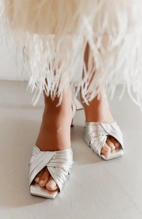 DANIELLA SHEVEL Riley Napa Leather Heel - Silver