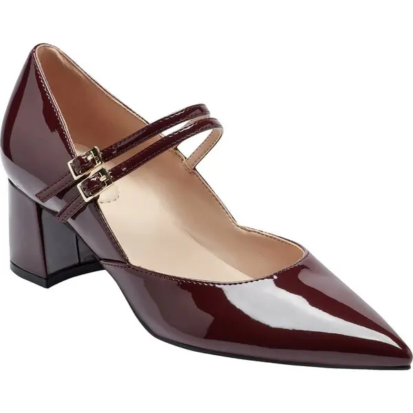 Bandolino Pointed Toe Mary Jane Pump - Dark Red