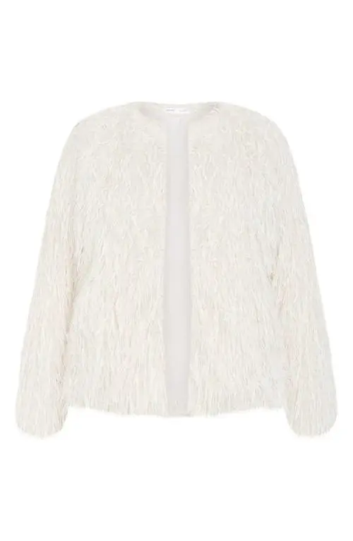 City Chic Sparkle Queen Jacket - Cream