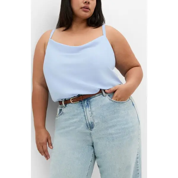 City Chic Cowl Neck Camisole - Sky Blue