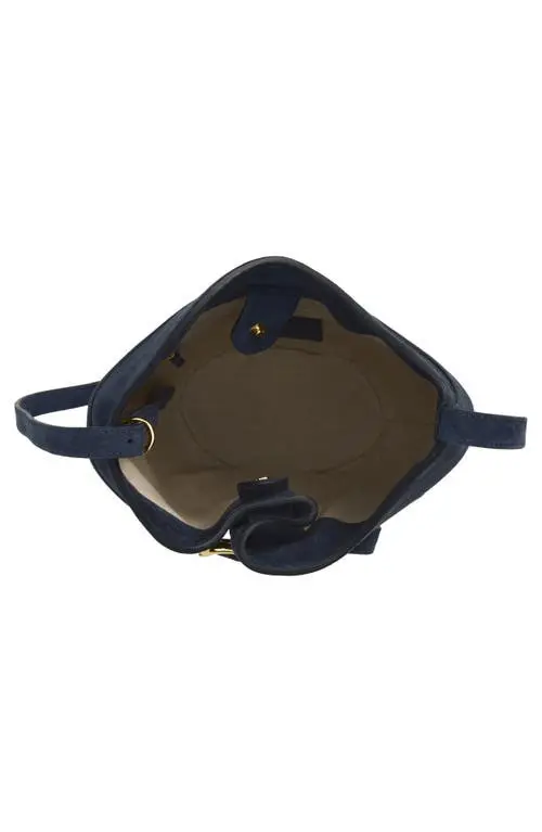 LIFFNER Belted Leather Bucket Bag - Navy