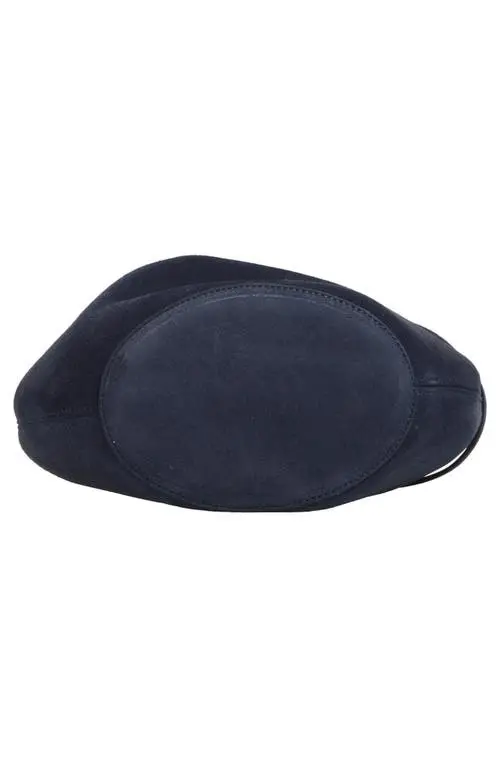 LIFFNER Belted Leather Bucket Bag - Navy