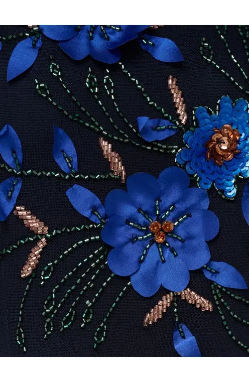 loft embroidered dress Adrianna Papell Floral Embroidered Mesh Dress – New Yorker's Apparel main image 1