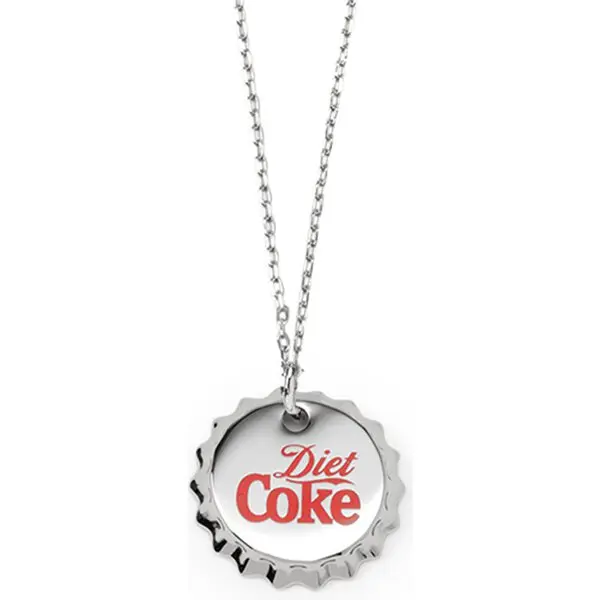 CUFFLINKS, INC. Diet Coke Bottle Cap Pendant Necklace - Silver