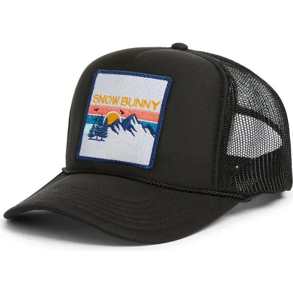 FRIDAY FEELIN’ Snow Bunny Patch Trucker Hat - Black