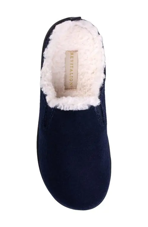 REVITALIGN Dundee Faux Shearling Lined Slipper - Navy