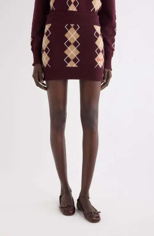 Chloé Argyle Wool & Cashmere Miniskirt