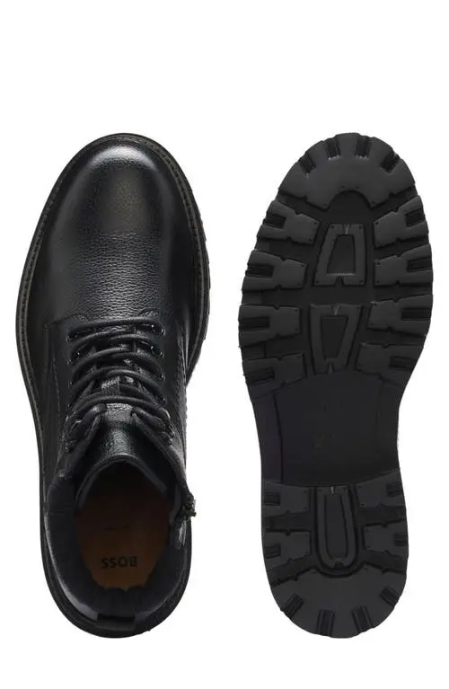 BOSS Julio Lugged Moc Toe Leather Boots