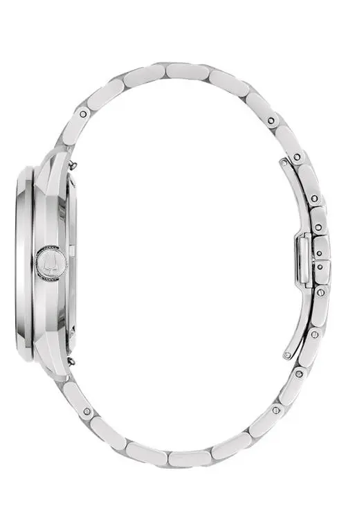 Bulova Sutton Skeleton Automatic Bracelet Watch - Silverone