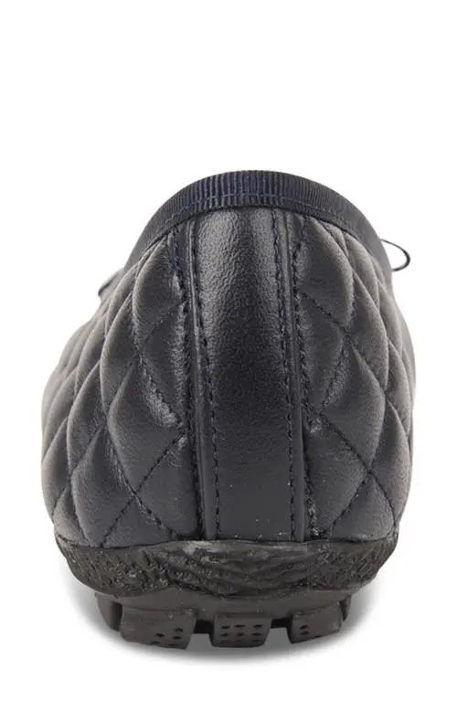 PAUL MAYER ATTITUDES Cozy Quilted Cap-toe Ballet Flat - Navy