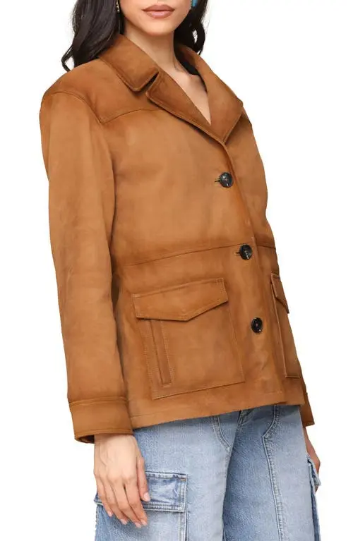 Avec Les Filles Suede Notch Collar Jacket