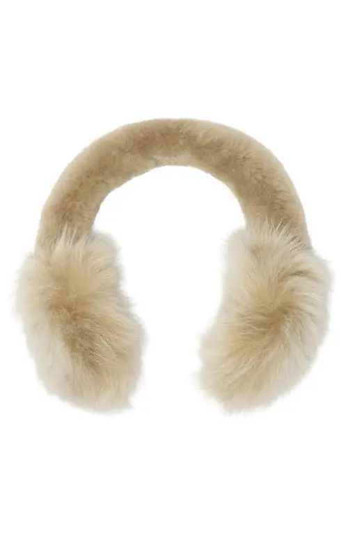 Burberry Genuine Shearling Earmuffs - Linden Brown