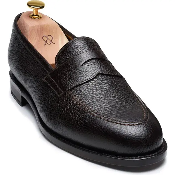 MORJAS Leather Penny Loafer - Brown Grain