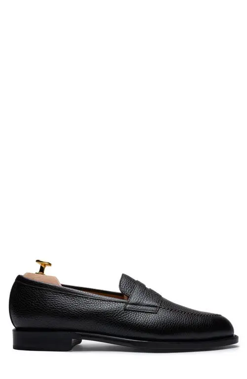 MORJAS Leather Penny Loafer - Brown Grain