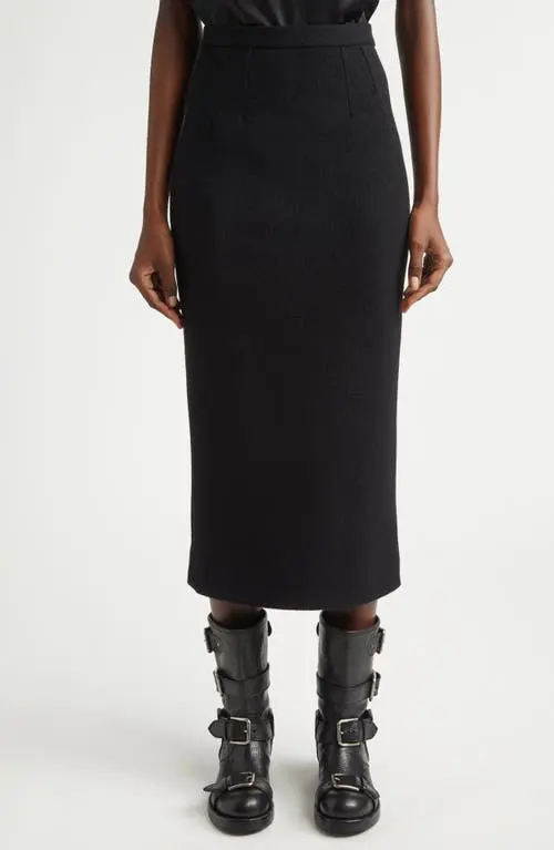 Dolce & Gabbana Virgin Wool Pencil Skirt - Nero