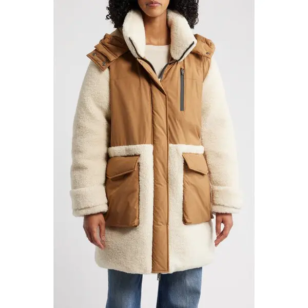 UGG Kaysin Fleece Trim Down Parka - Chestnut