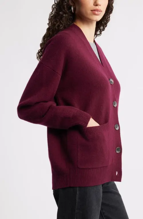Nordstrom V-neck Wool & Cashmere Cardigan - Burgundy Field