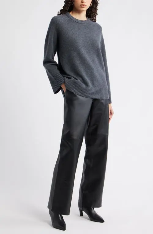 Nordstrom Crewneck Wool And Cashmere Sweater - Grey Dark Charcoal Heather