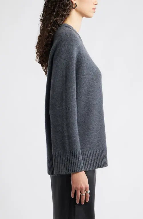 Nordstrom Crewneck Wool And Cashmere Sweater - Grey Dark Charcoal Heather