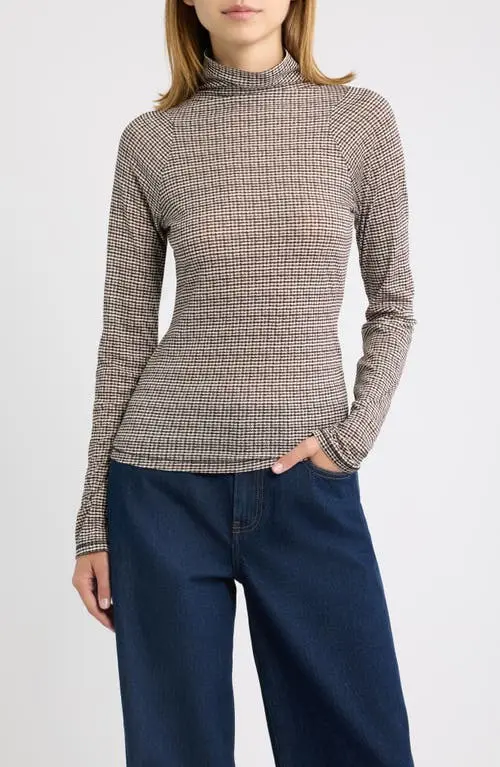 Rag & Bone Paneled Plaid Turtleneck T-shirt - Brblmt