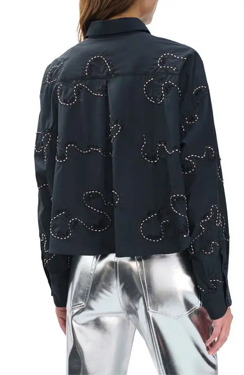 Rag & Bone Beatrice Beaded Embroidered Button-up Shirt
