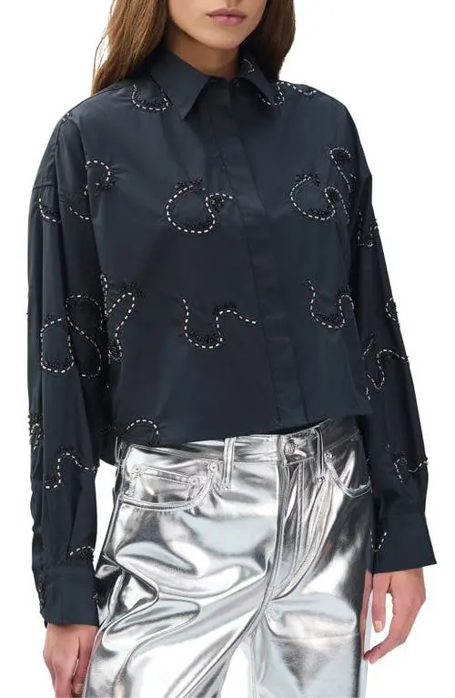 Rag & Bone Beatrice Beaded Embroidered Button-up Shirt