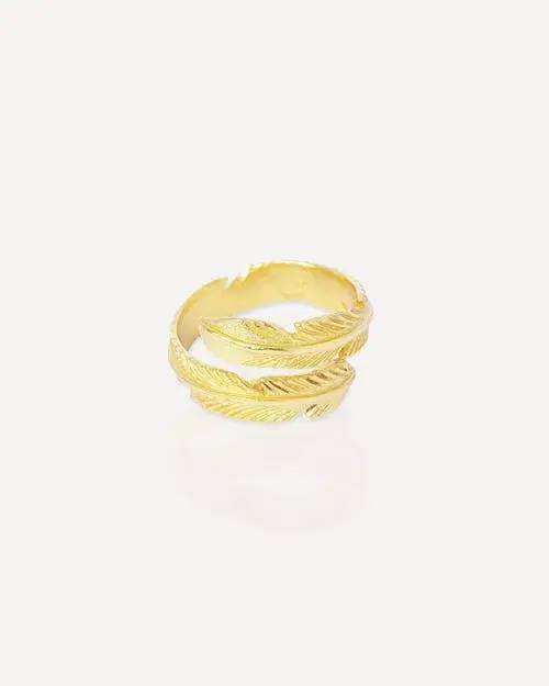 OTTOMAN HANDS Feather Ring - Gold