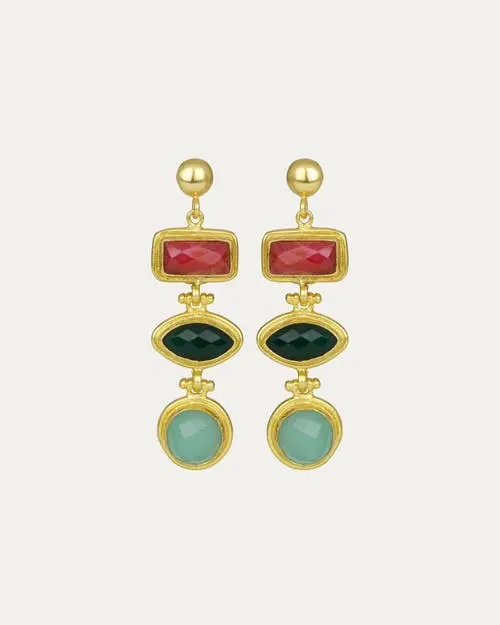 OTTOMAN HANDS Innana Ruby Drop Earrings - Gold