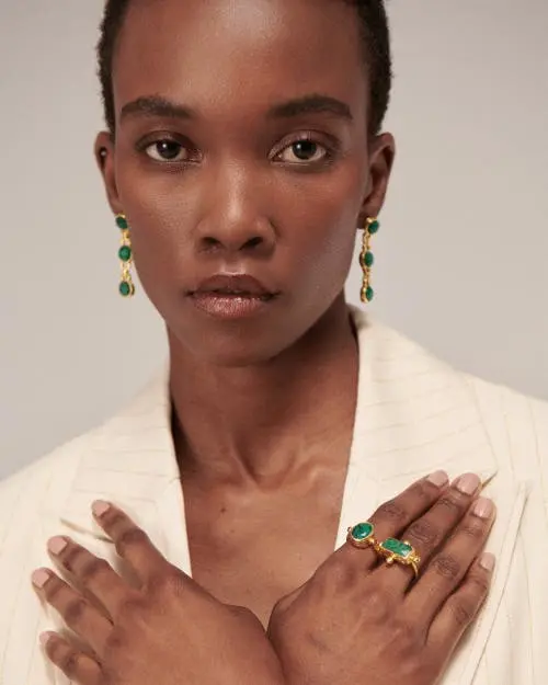 OTTOMAN HANDS Ela Emerald Drop Earrings