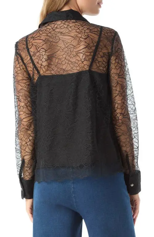 DO BY DEE OCLEPPO Erynn Lace Button-up Shirt - Black