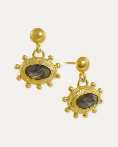 OTTOMAN HANDS Zand Labradorite Drop Earrings - Gold