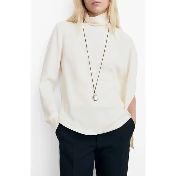 Mango Asymmetric High Neck Top