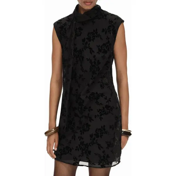 Mango Floral Jacquard Mini Dress
