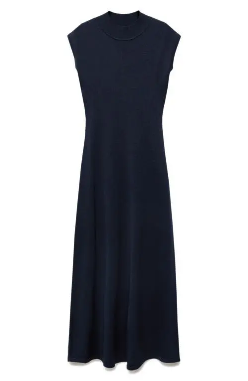 Mango Perkins Maxi Sweater Dress - Navy