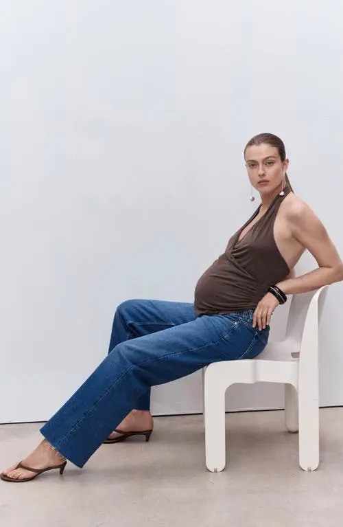 Mango Over-the-bump Wide Leg Maternity Jeans